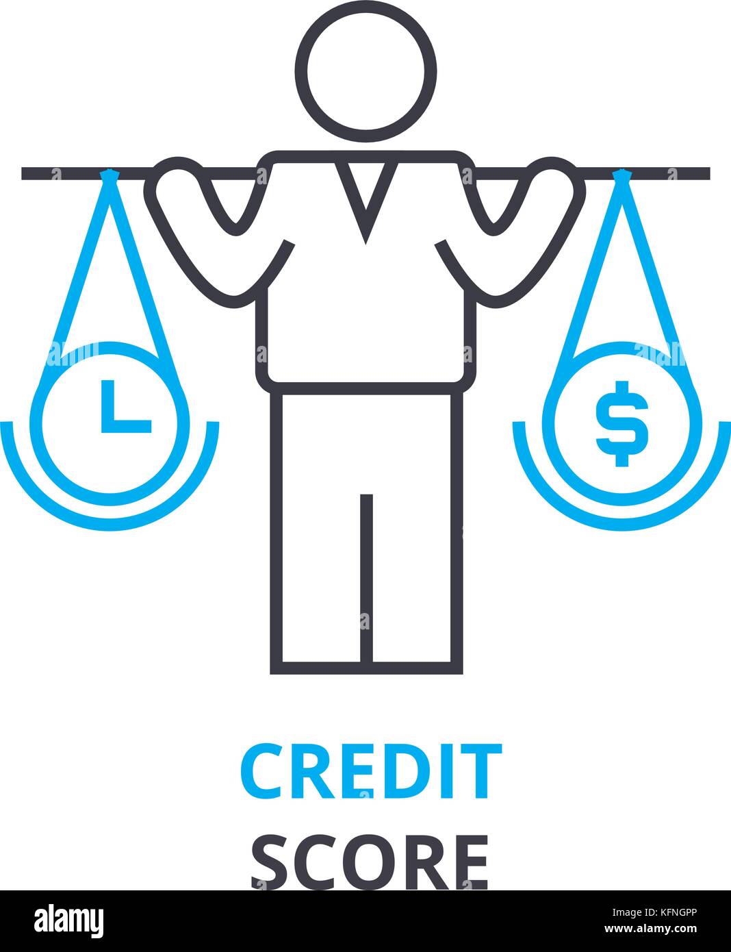 credit score concept, outline icon, linear sign, thin line pictogram ...