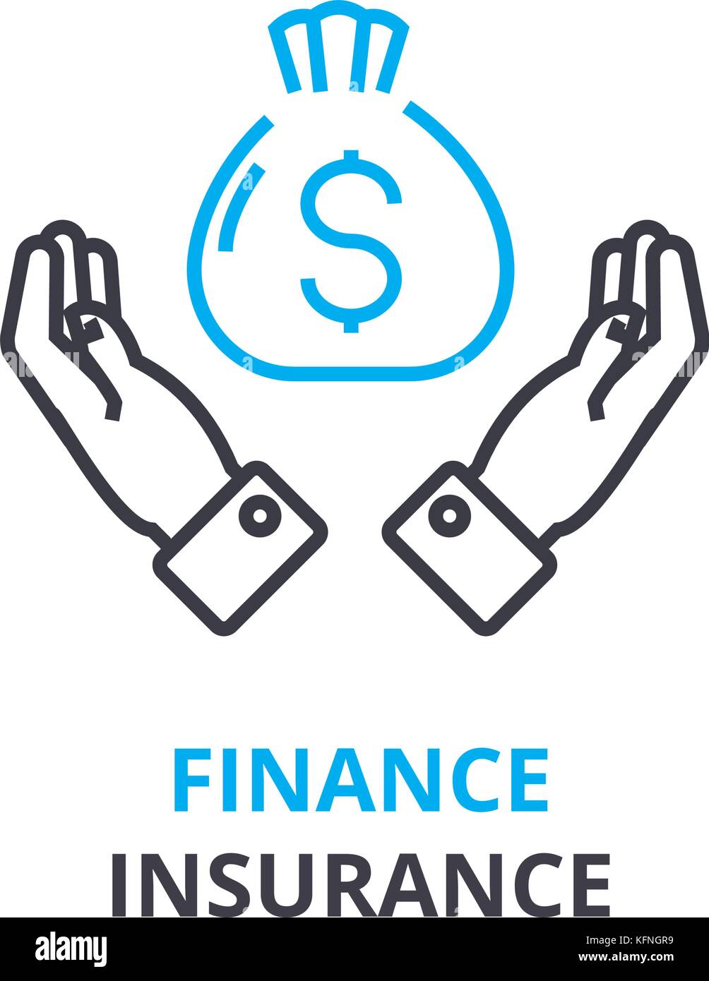 finance insurance concept, outline icon, linear sign, thin line ...
