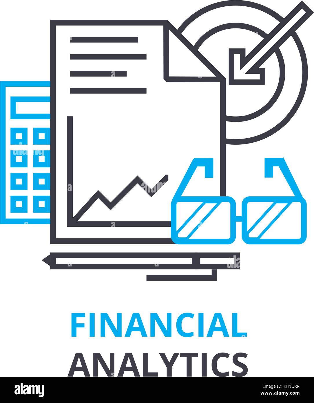 financial analytics concept, outline icon, linear sign, thin line ... financial analytics concept, outline icon, linear sign, thin line ...