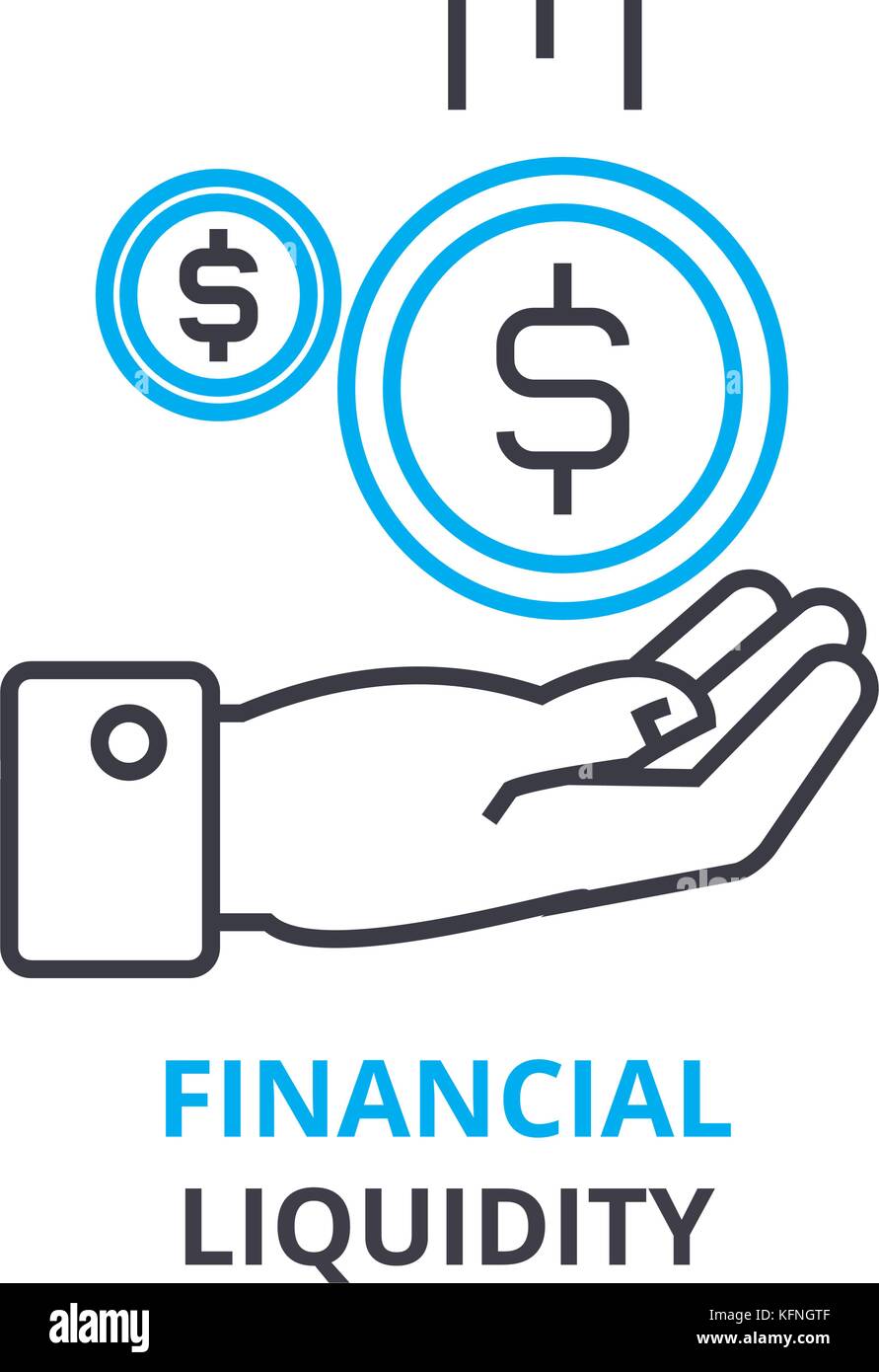 financial liquidity concept, outline icon, linear sign, thin line ...