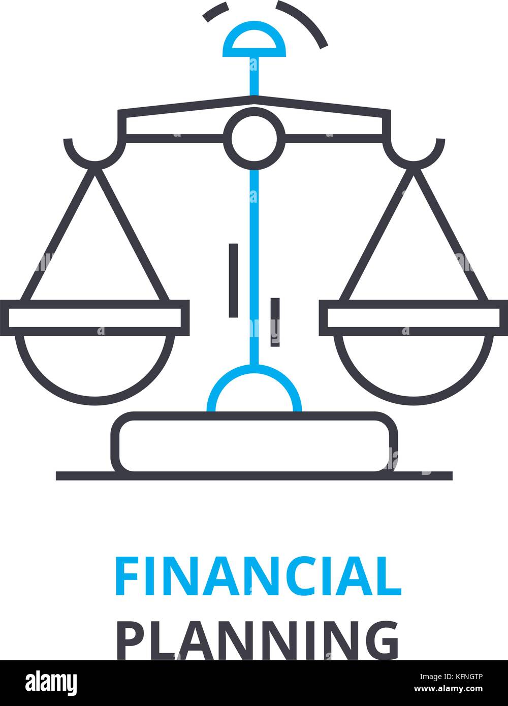 financial planning concept, outline icon, linear sign, thin line ...