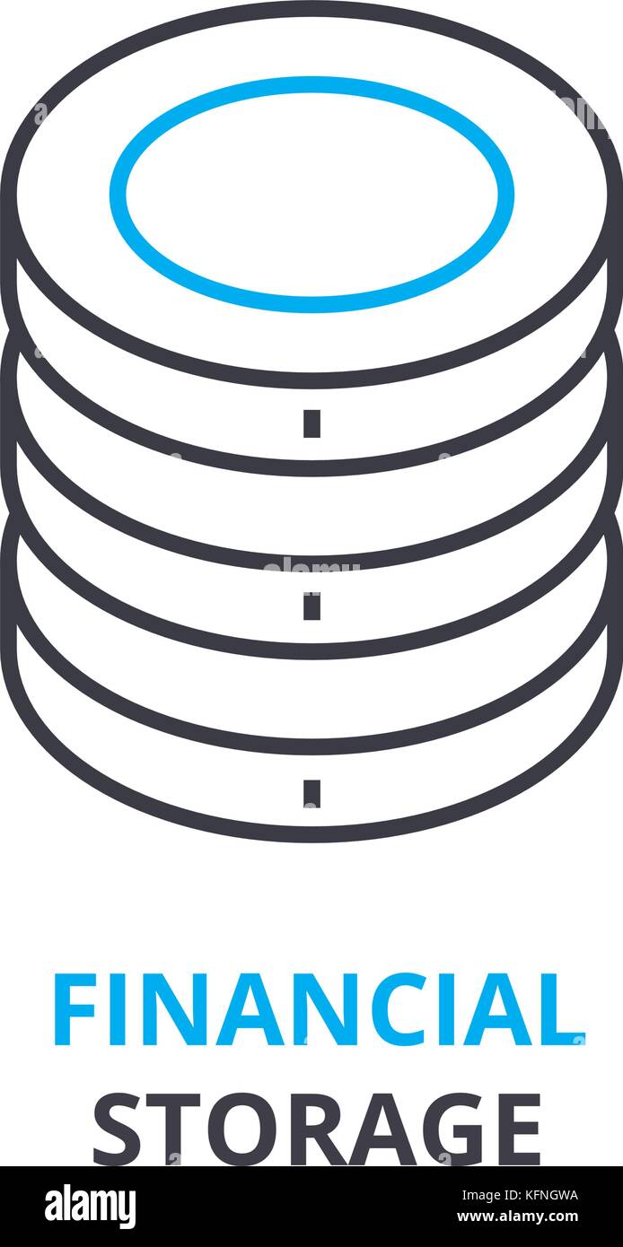 financial storage concept, outline icon, linear sign, thin line ...