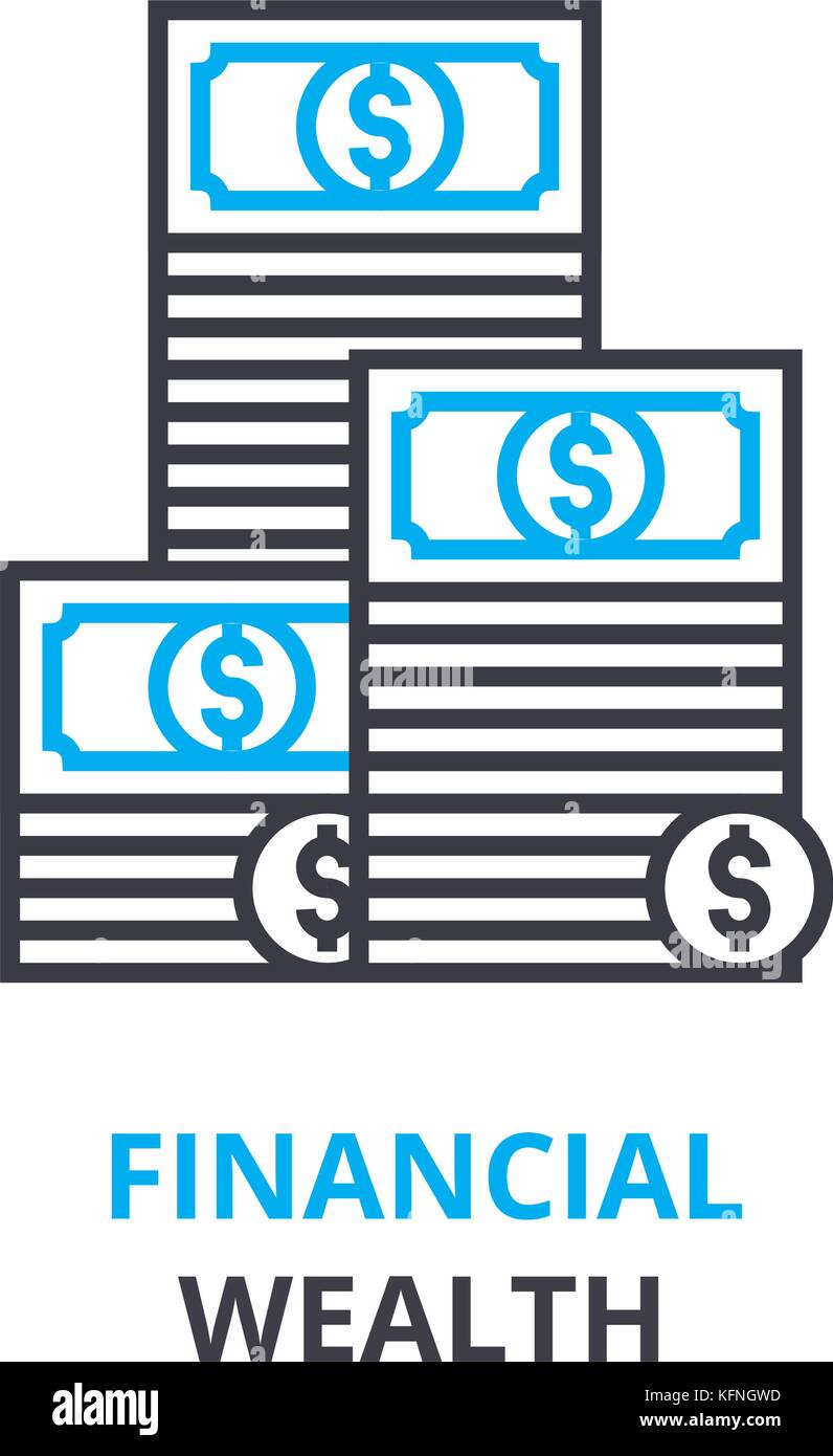 financial wealth concept, outline icon, linear sign, thin line ...