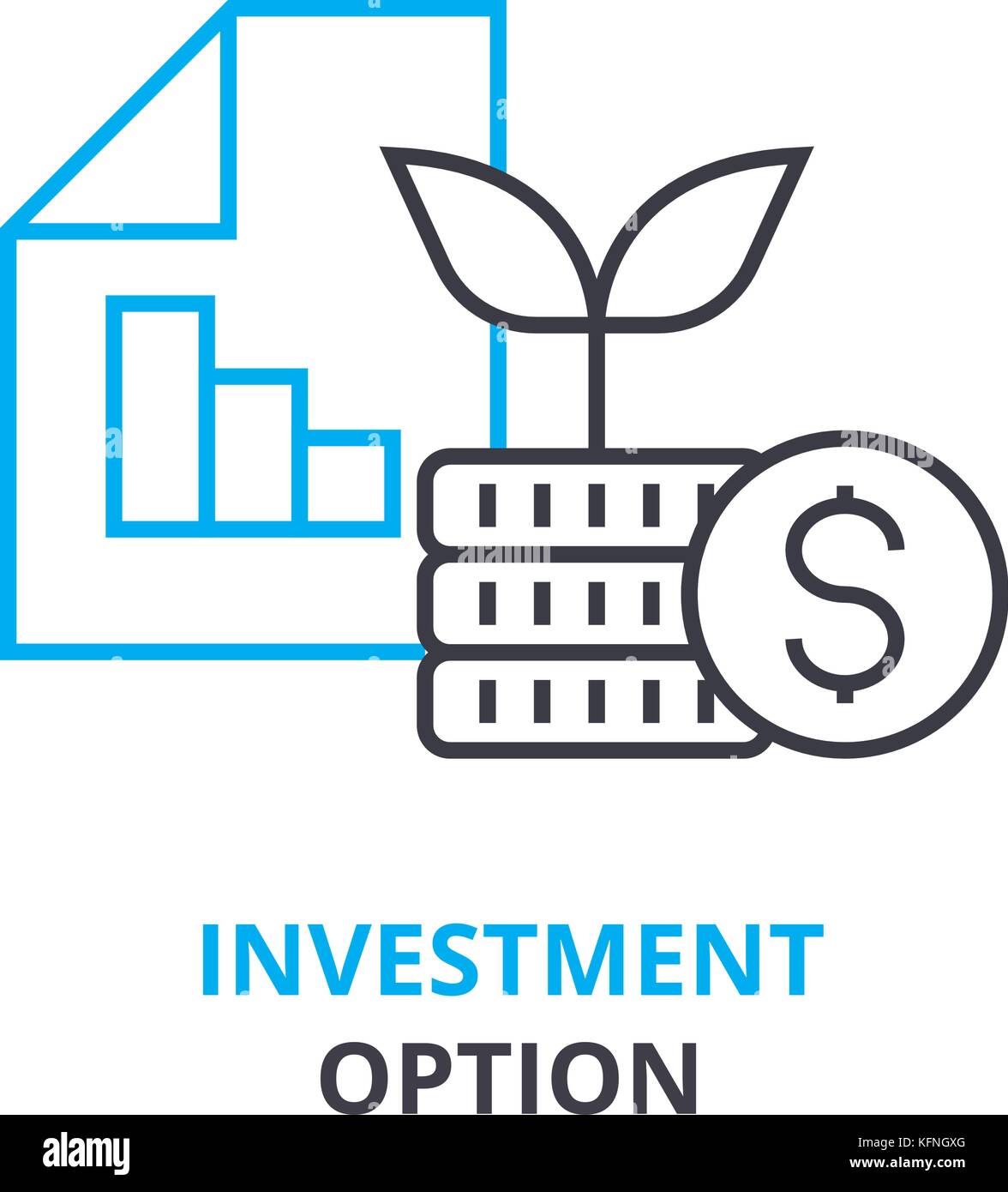 investment option concept, outline icon, linear sign, thin line ...