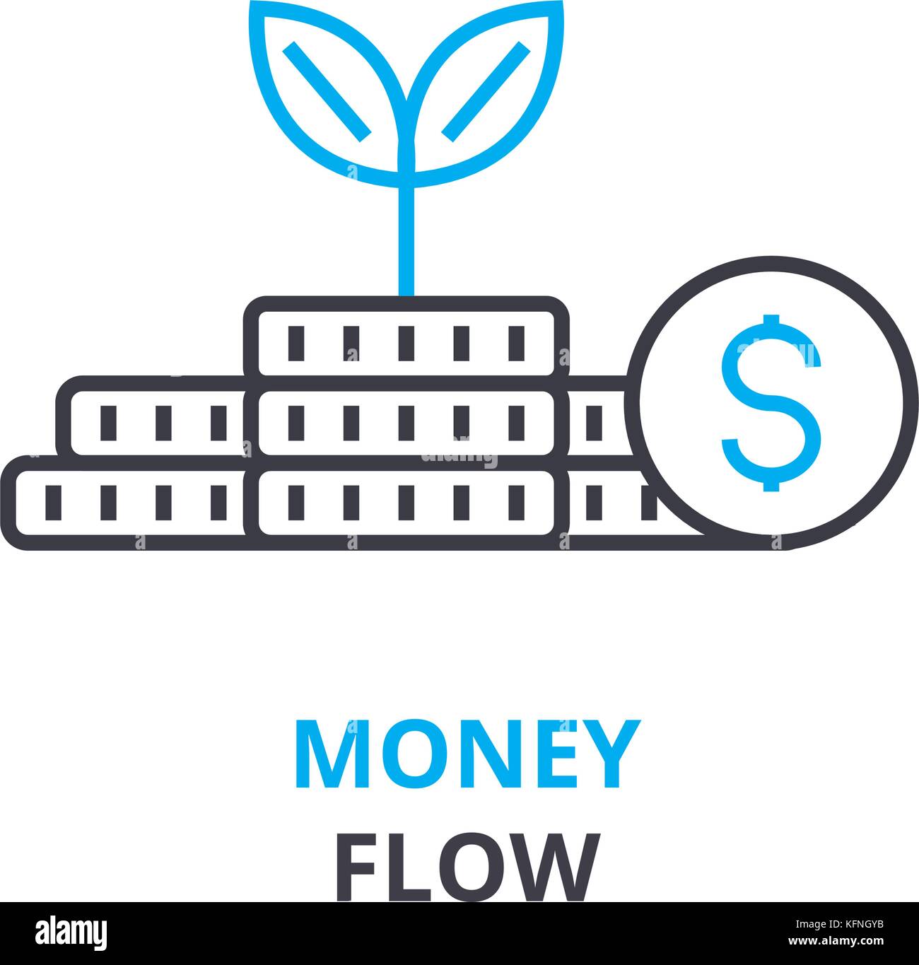 money flow concept, outline icon, linear sign, thin line pictogram ...