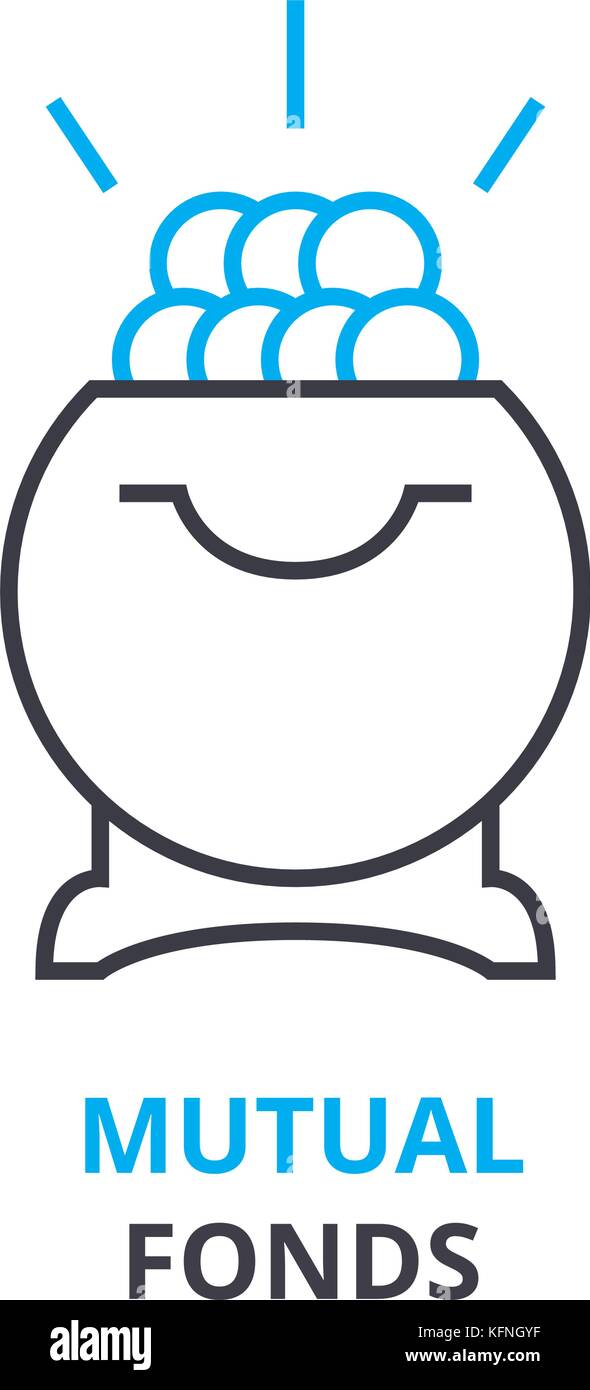 mutual fonds concept, outline icon, linear sign, thin line pictogram ...