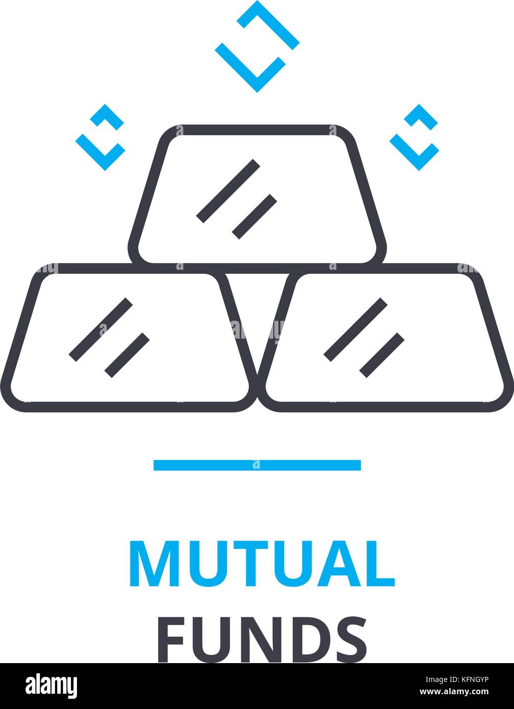 mutual funds concept, outline icon, linear sign, thin line pictogram ...