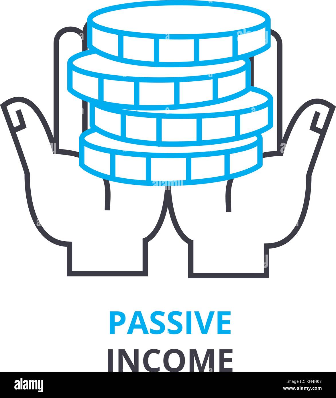 passive income concept, outline icon, linear sign, thin line pictogram ...