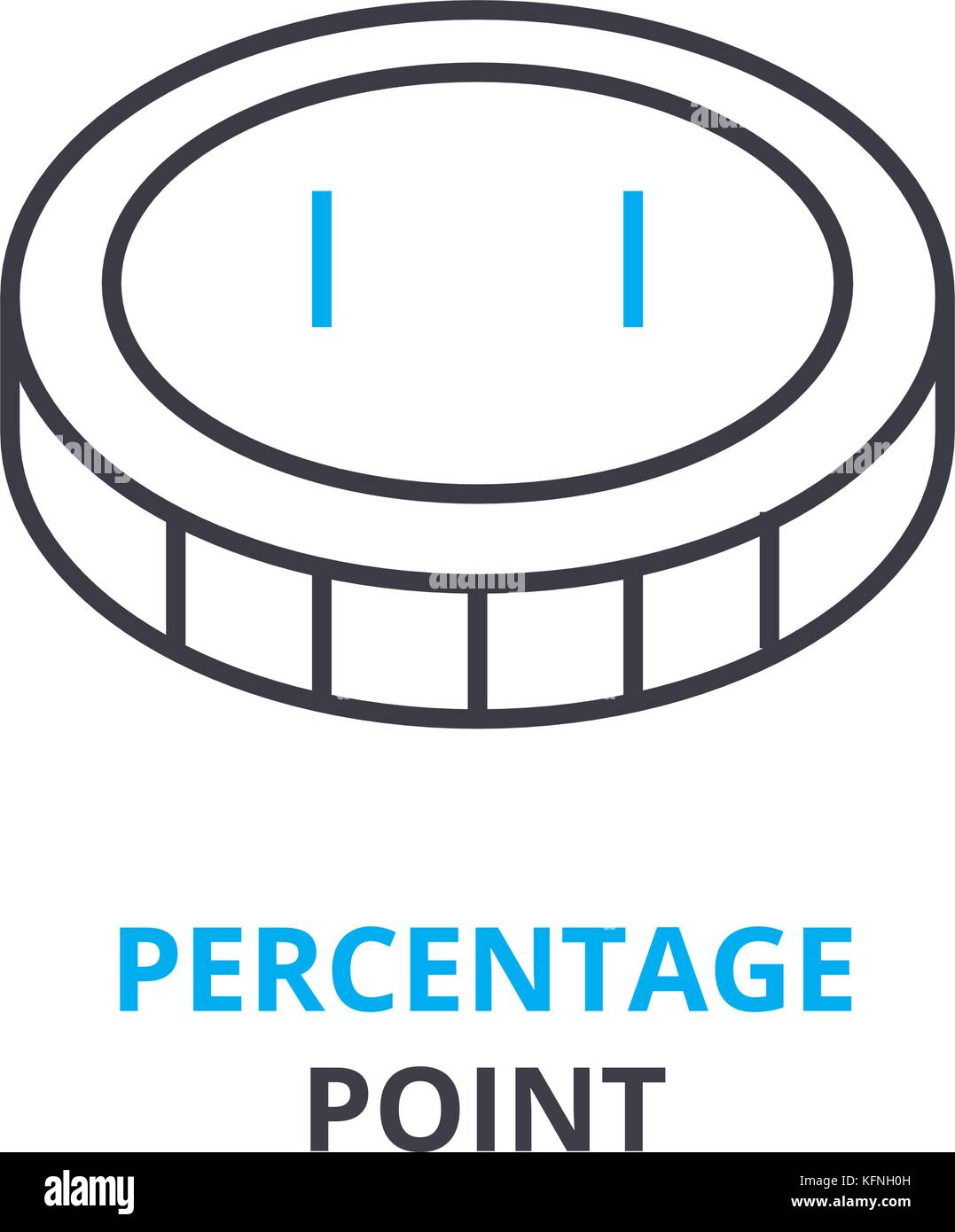 percentage point concept, outline icon, linear sign, thin line ...