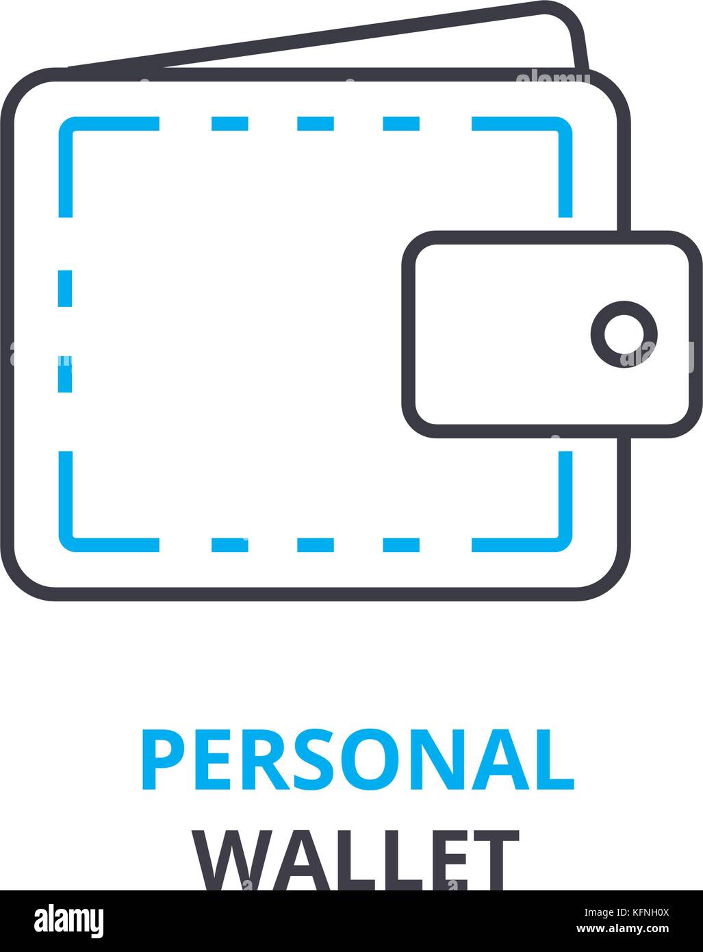 personal wallet concept, outline icon, linear sign, thin line pictogram ...