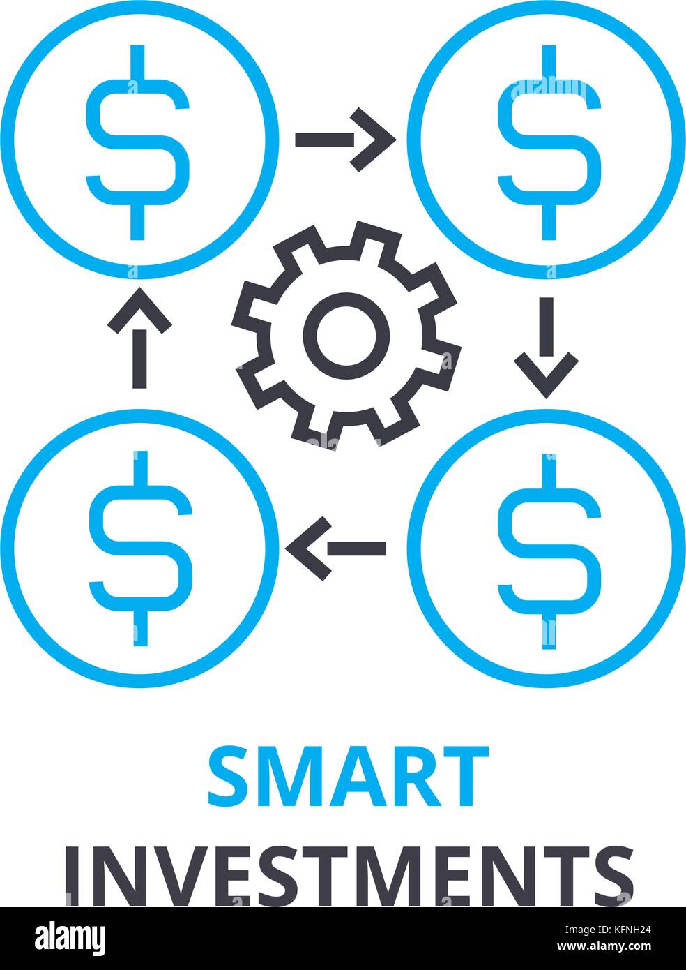 smart investments concept , outline icon, linear sign, thin line ...