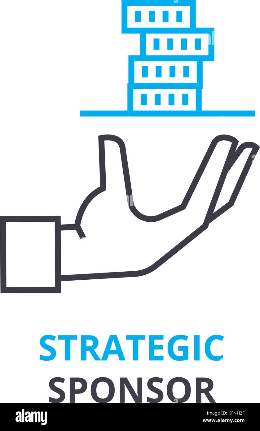 strategic sponsor concept , outline icon, linear sign, thin line ...