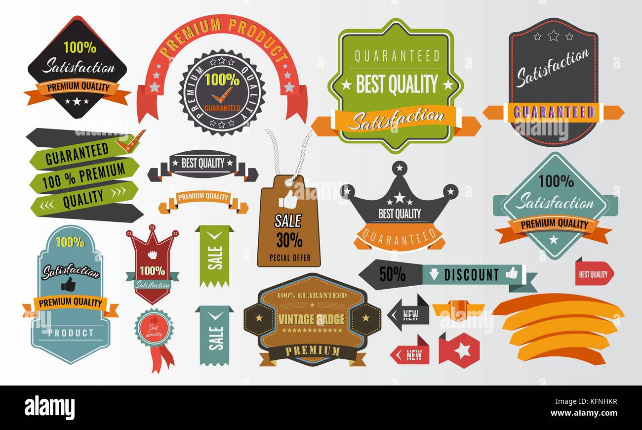 Set of badges and price tags hi-res stock photography and images - Alamy