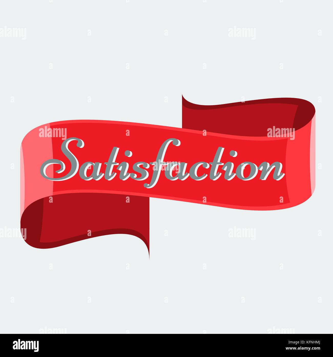 Illustrated Red glossy ribbon vector banner with solid flat color Stock ...