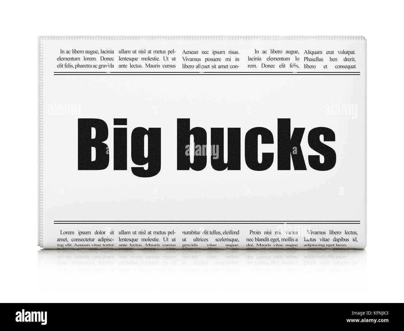 Business concept: newspaper headline Big bucks Stock Photo - Alamy