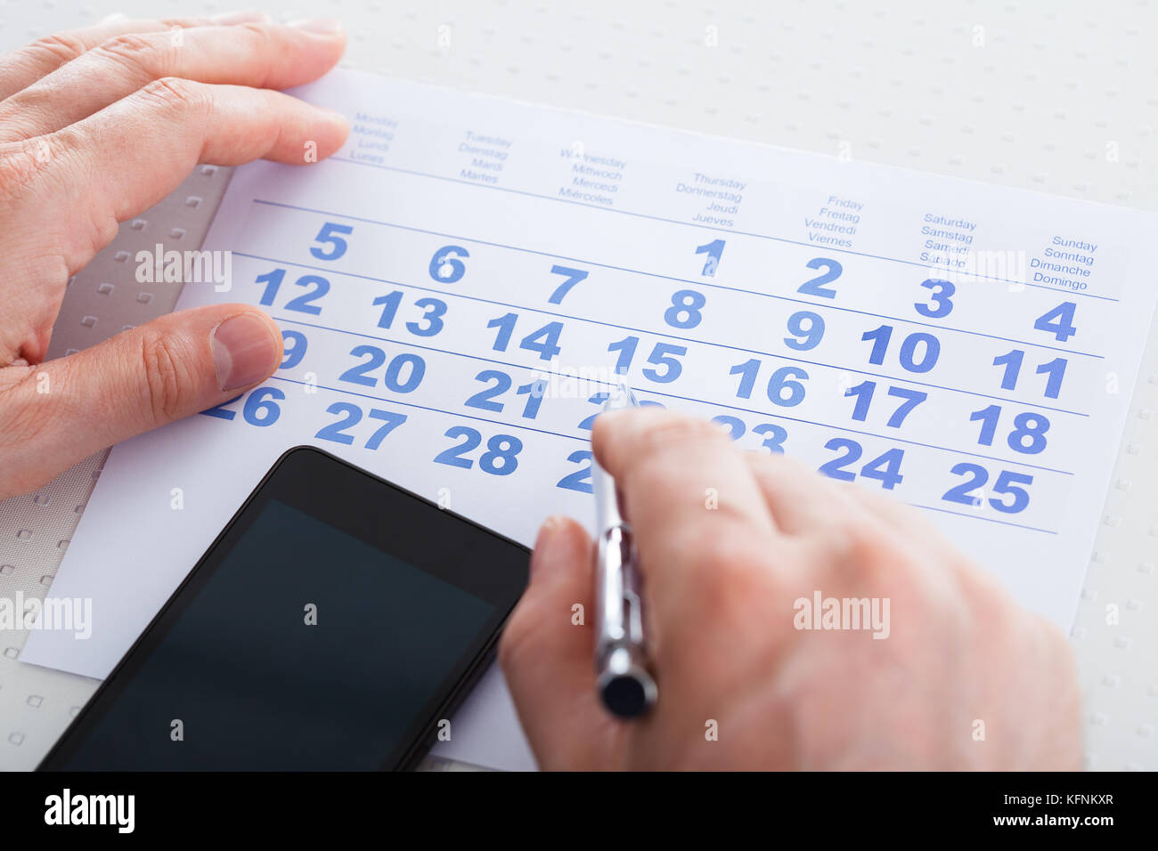 Close up pen calendar hi-res stock photography and images - Alamy