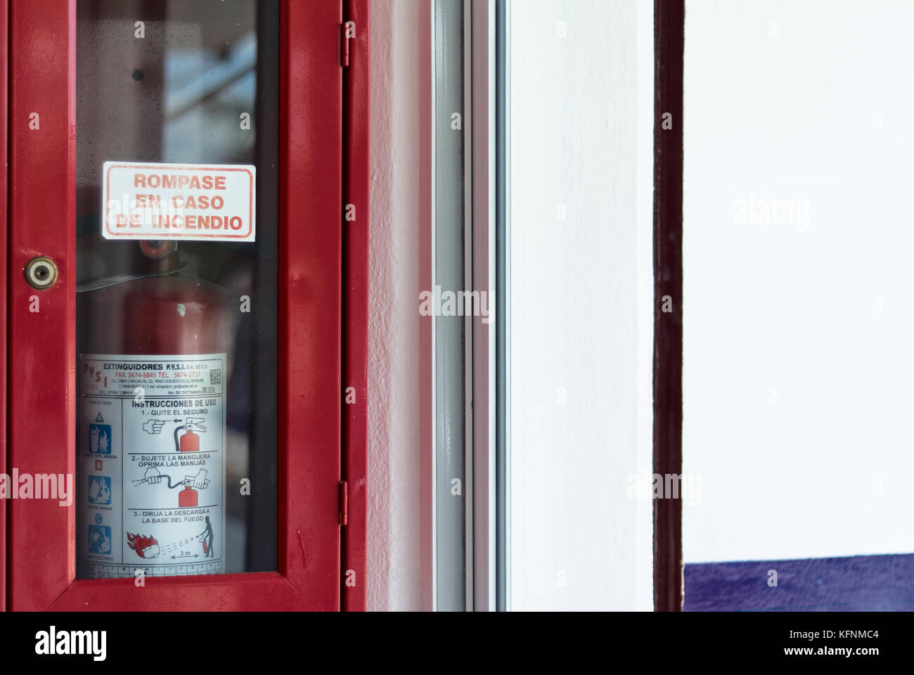Fire extinguisher sign and stored-pressure fire extinguisher device ...
