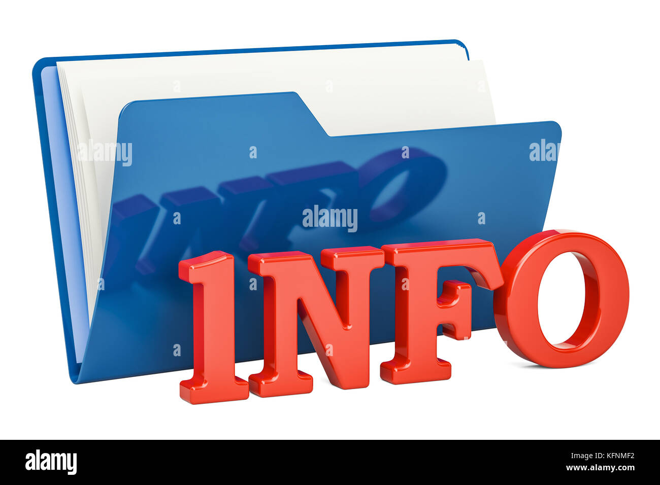 Info computer folder, 3D rendering isolated on white background Stock ...
