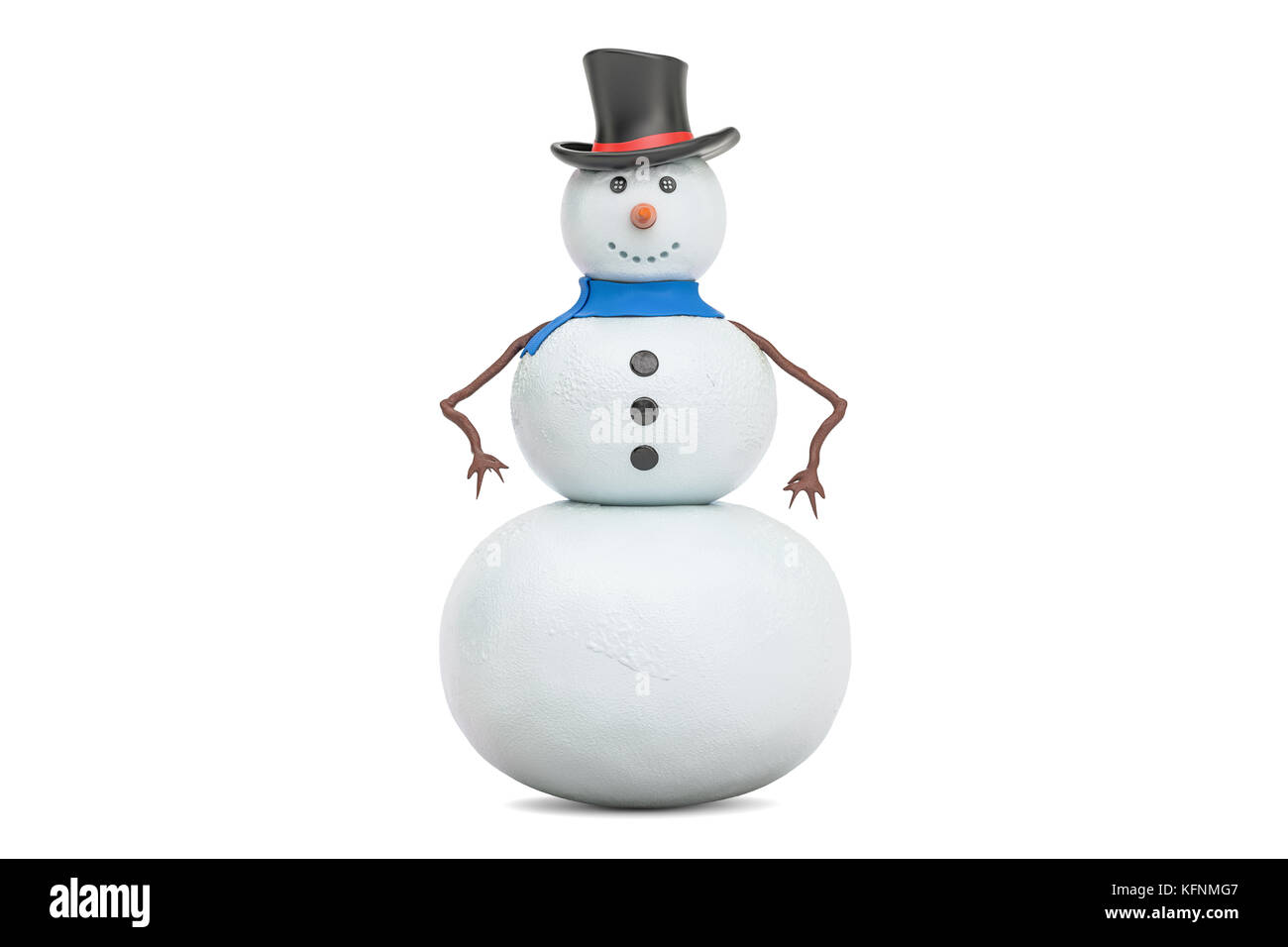 Snowman, 3D rendering isolated on white background Stock Photo - Alamy