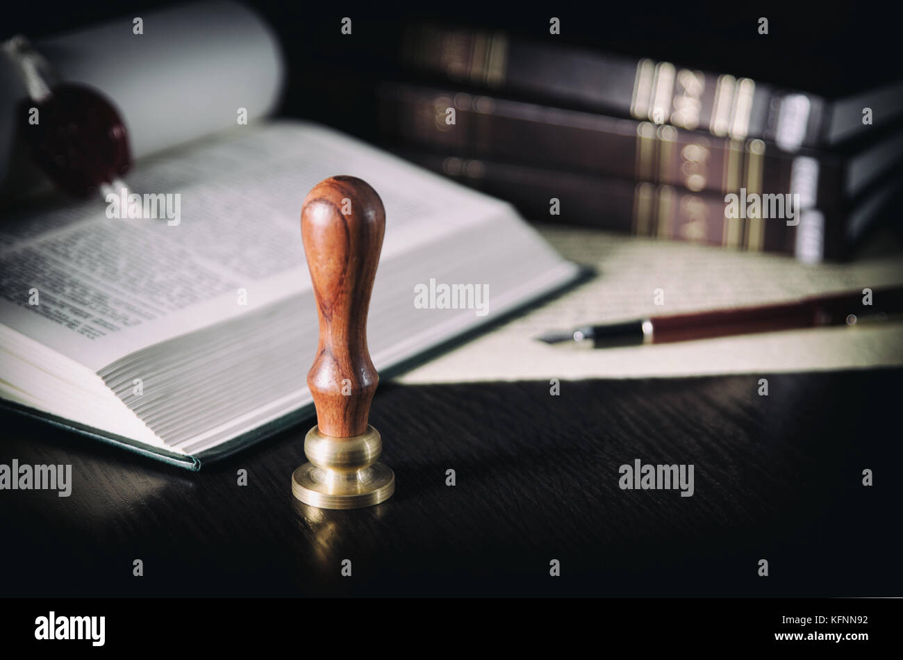 Notary public, attorney. Law concept with stamp in courtroom. law judge ...