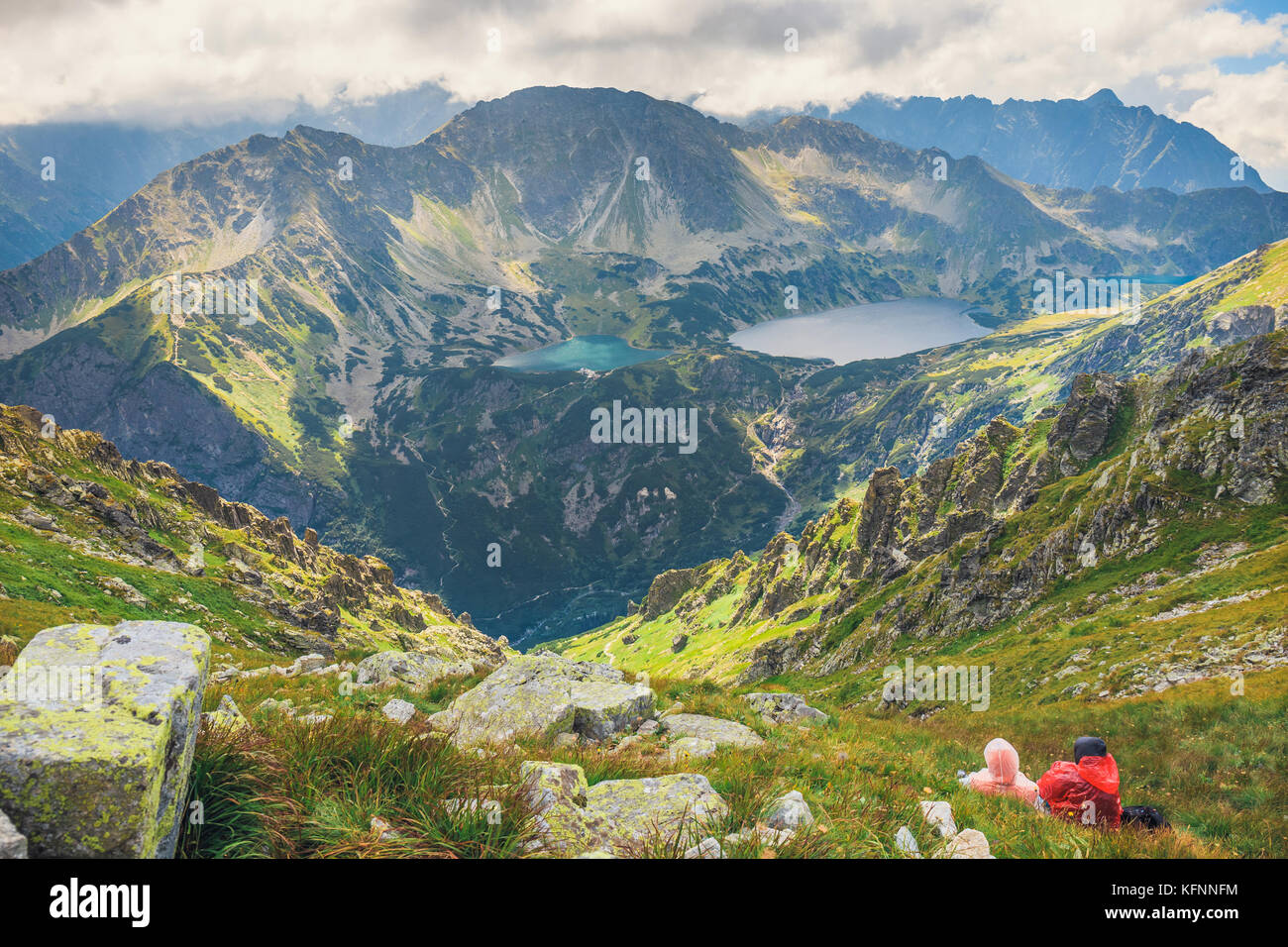 Aerial view of Five lakes valley in High Tatra Mountains, Poland Stock ...