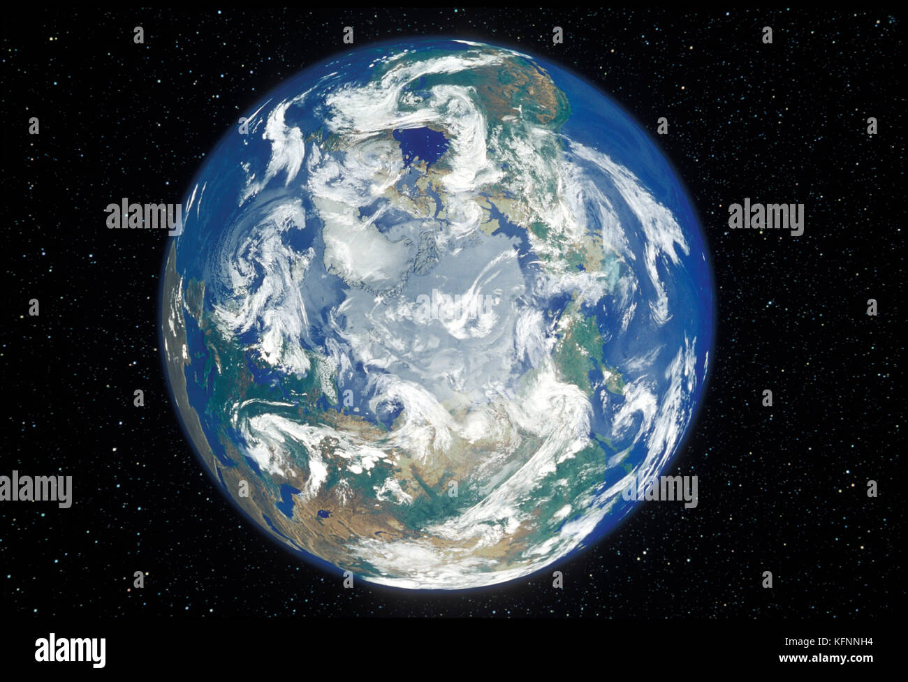 Earth from space, Arctic and northern hemisphere Stock Photo - Alamy