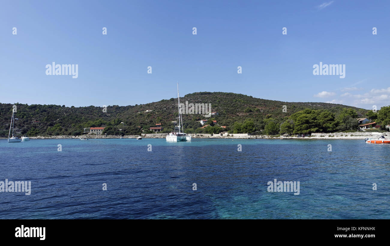 amazing blue laggon in croatia near split Stock Photo - Alamy