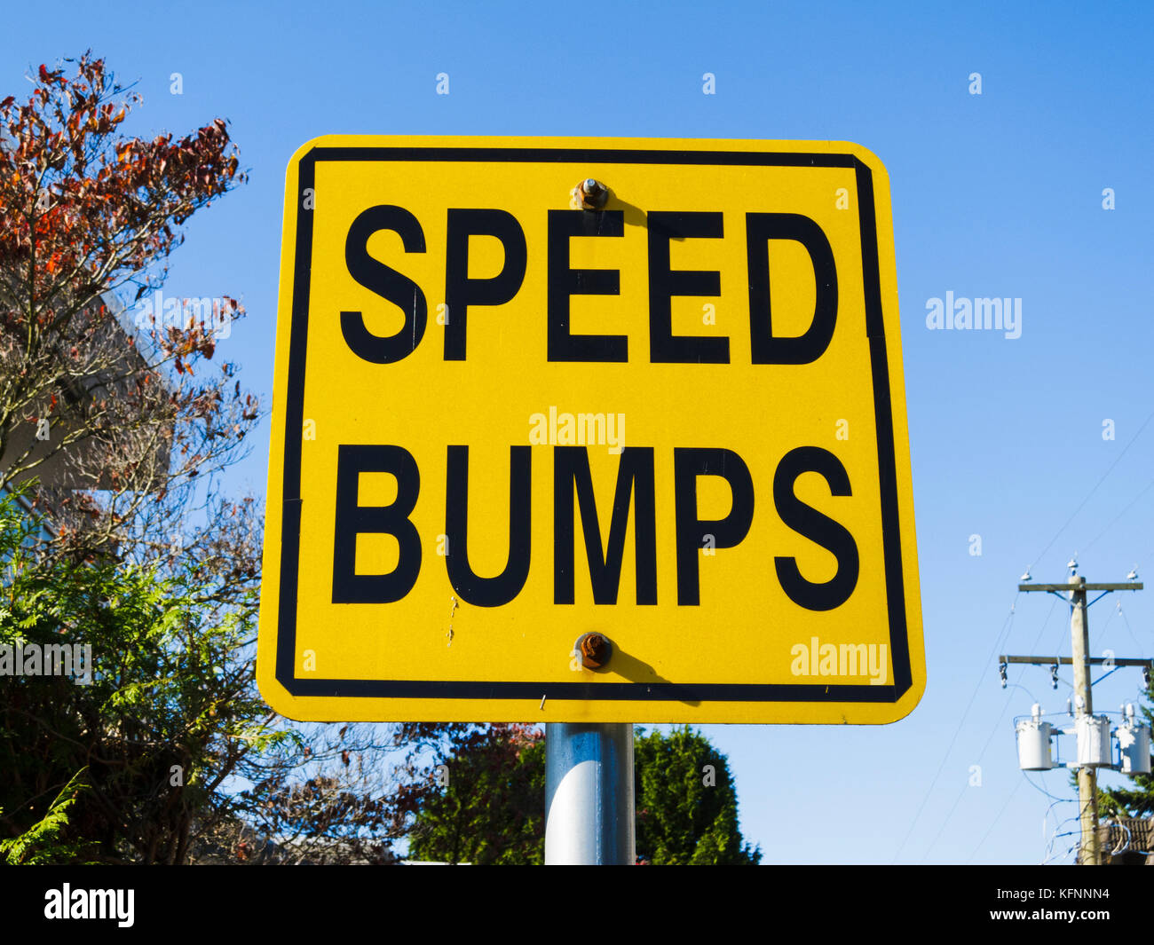 Sign "Speed Bumps Stock Photo - Alamy