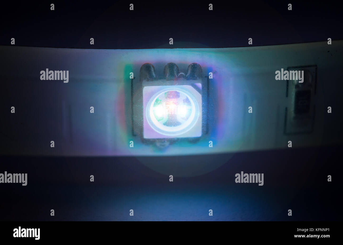 LED Stripe Light bulb macro, isolated on black backdrop Stock Photo - Alamy