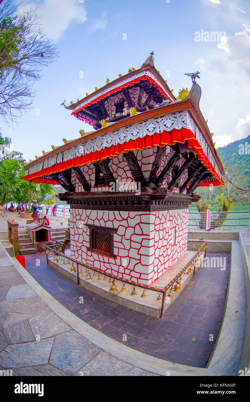 POKHARA, NEPAL - SEPTEMBER 04, 2017: Tal Barahi Temple, located at the ...