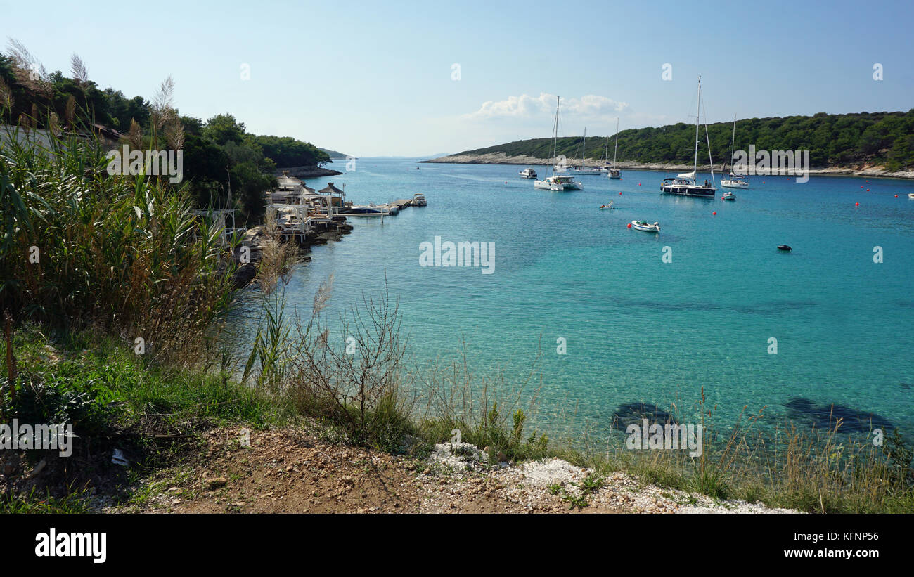 amazing natural town palmizana on hvar in croatia Stock Photo - Alamy