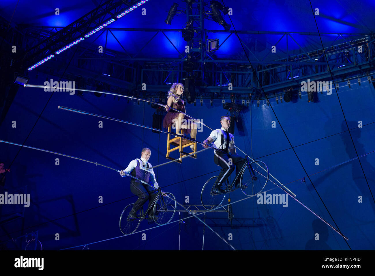 New York, United States. 29th Oct, 2017. Nik Wallenda high wire ...