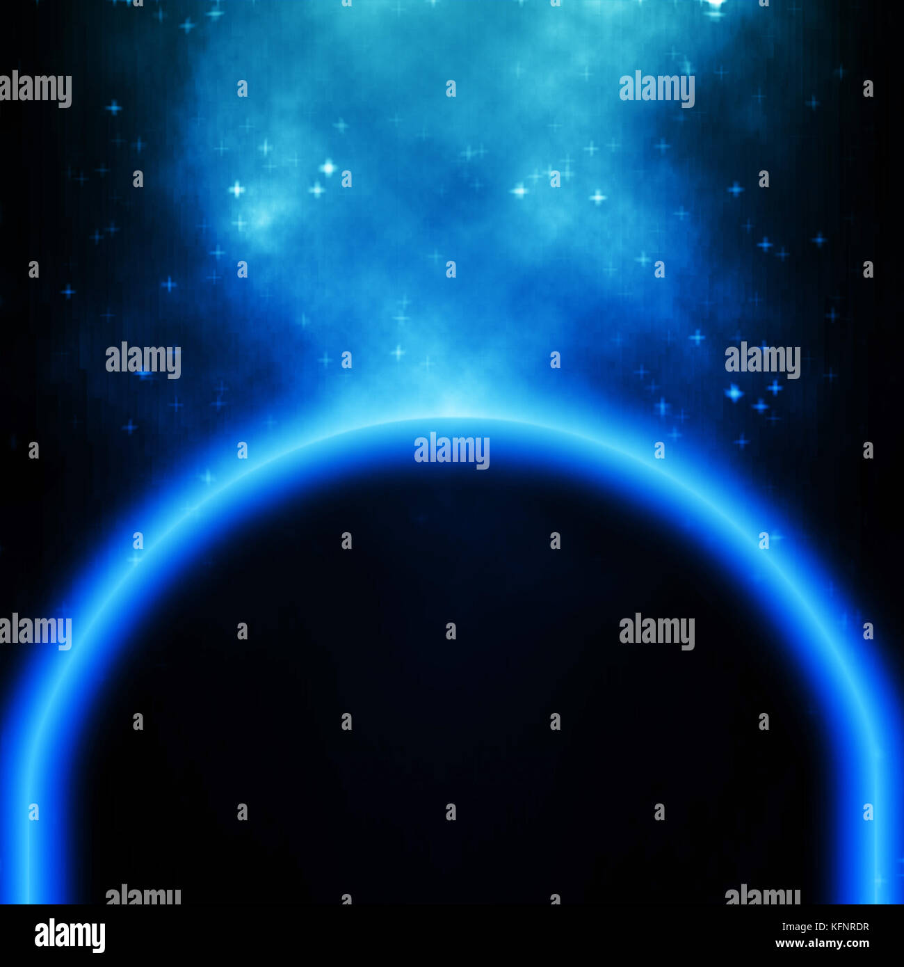 abstract light effect world in blue color in 3D rendering Stock Photo ...