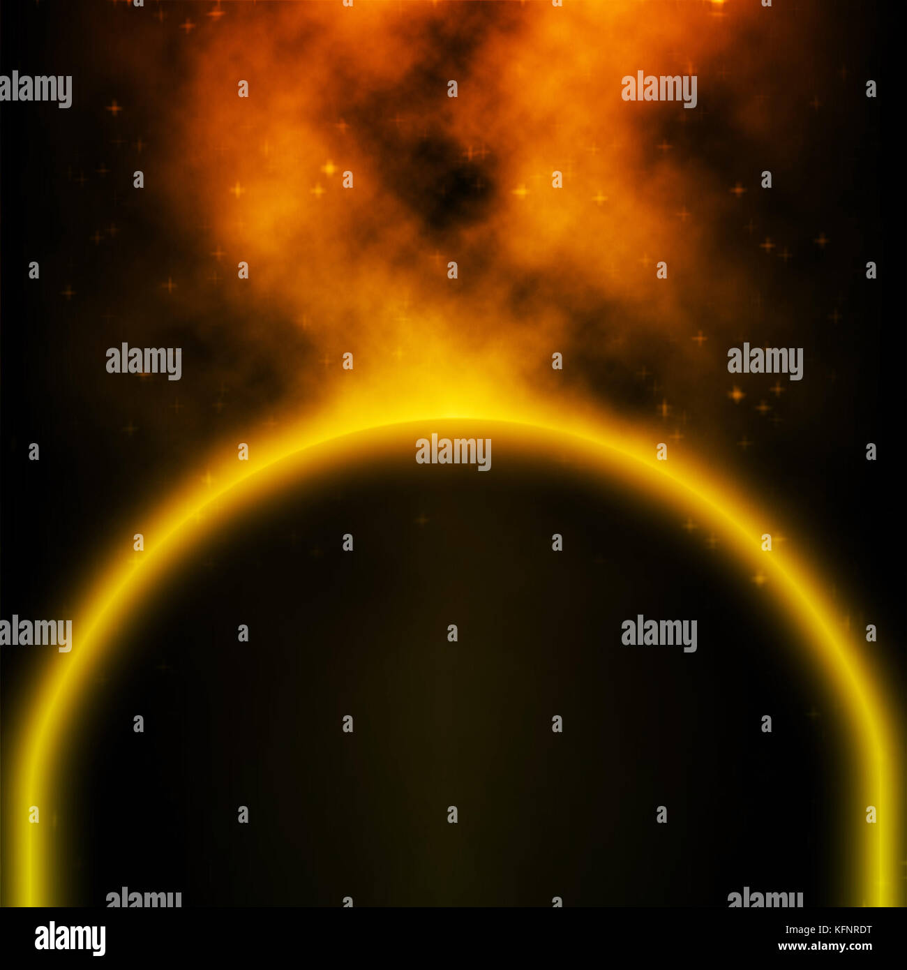 abstract light effect world in yellow color in 3D rendering Stock Photo ...