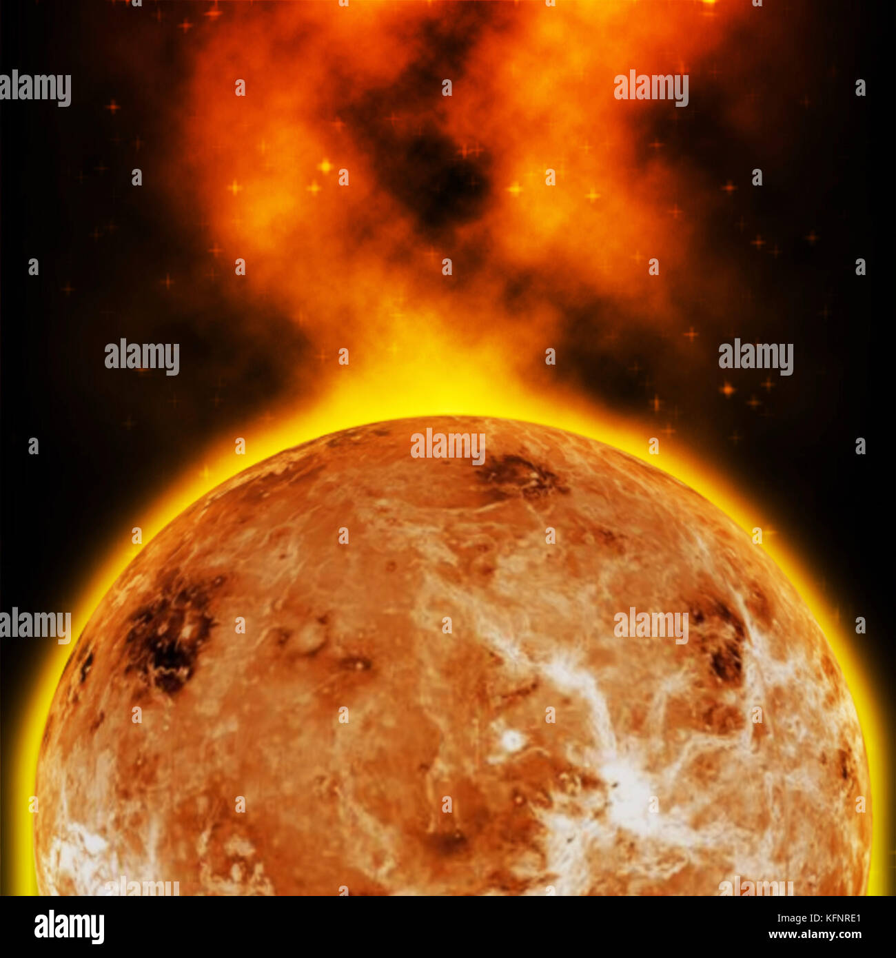 Highly detailed venus of the solar system in effect light Stock Photo ...