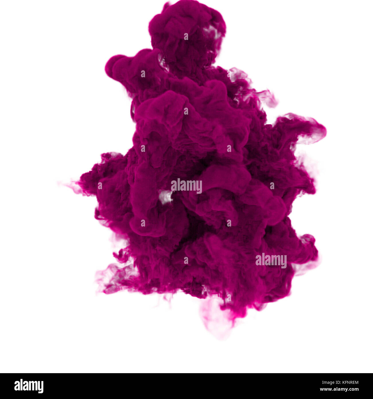 purple ink in water on isolated white in 3D rendering Stock Photo - Alamy