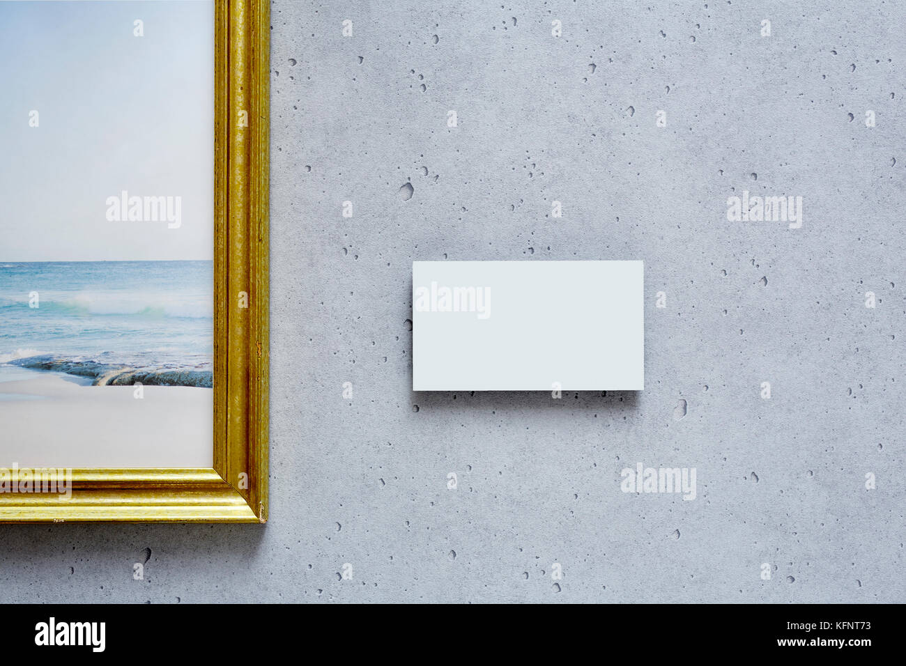 photography in golden frame in modern gallery Stock Photo - Alamy