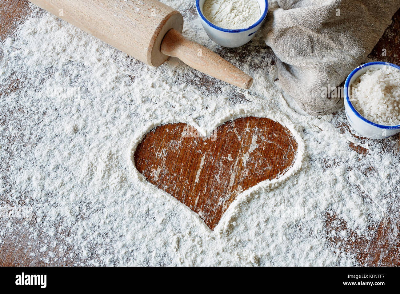 heart brushed in baking scene Stock Photo - Alamy