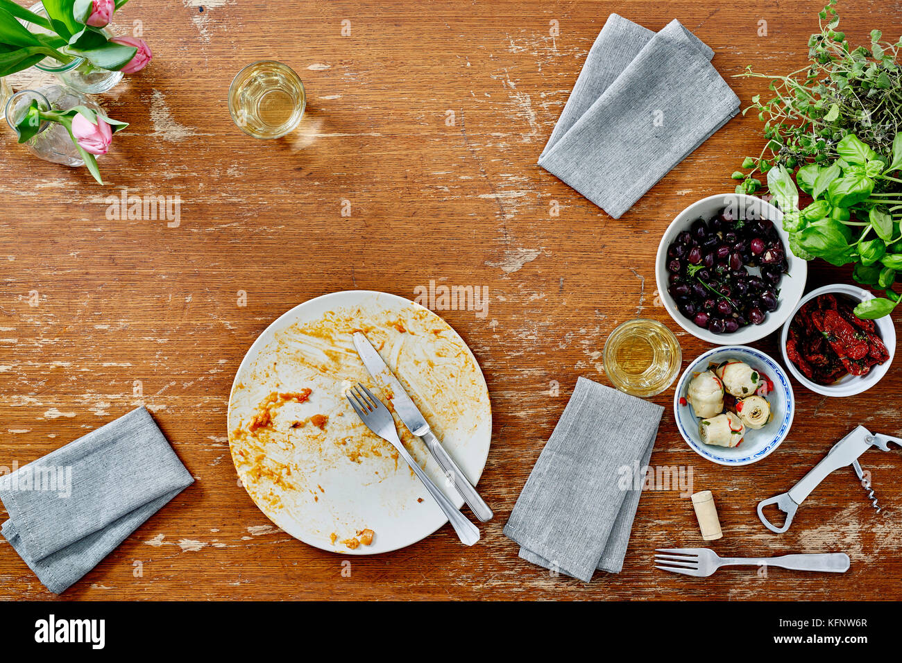 finished dinner used plate Stock Photo - Alamy