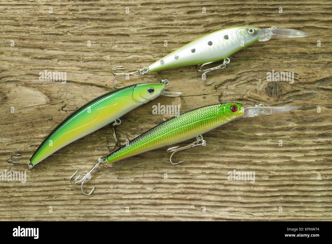 bait for fishing on wooden background Stock Photo - Alamy