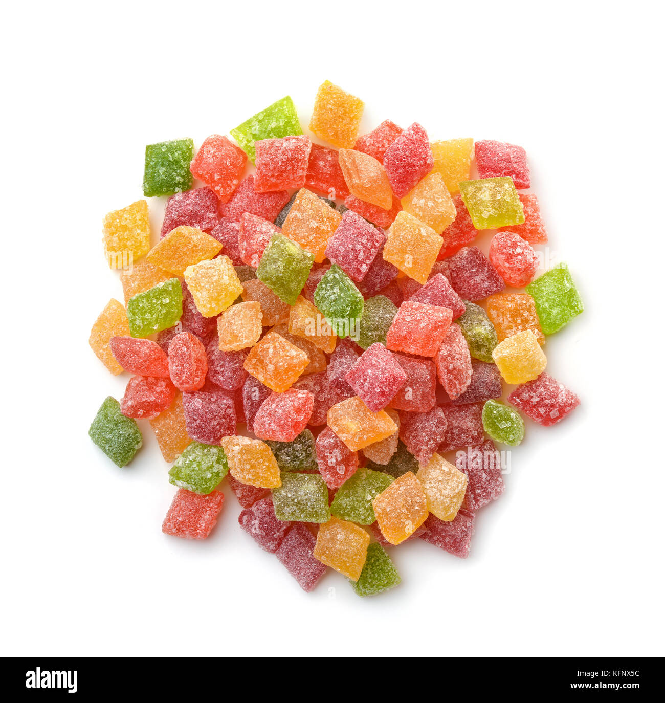 Top view of colorful sugar candies isolated on white Stock Photo - Alamy