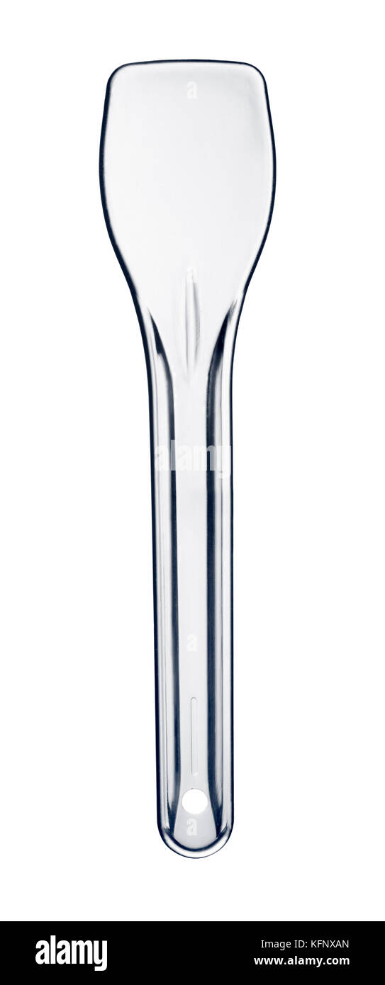 Clear plastic disposable spoon isolated on white Stock Photo - Alamy