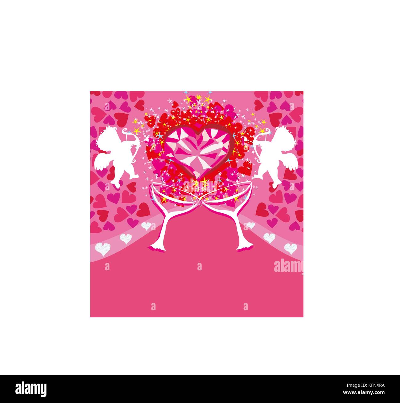 happy valentines day - card with cupids Stock Vector Image & Art - Alamy