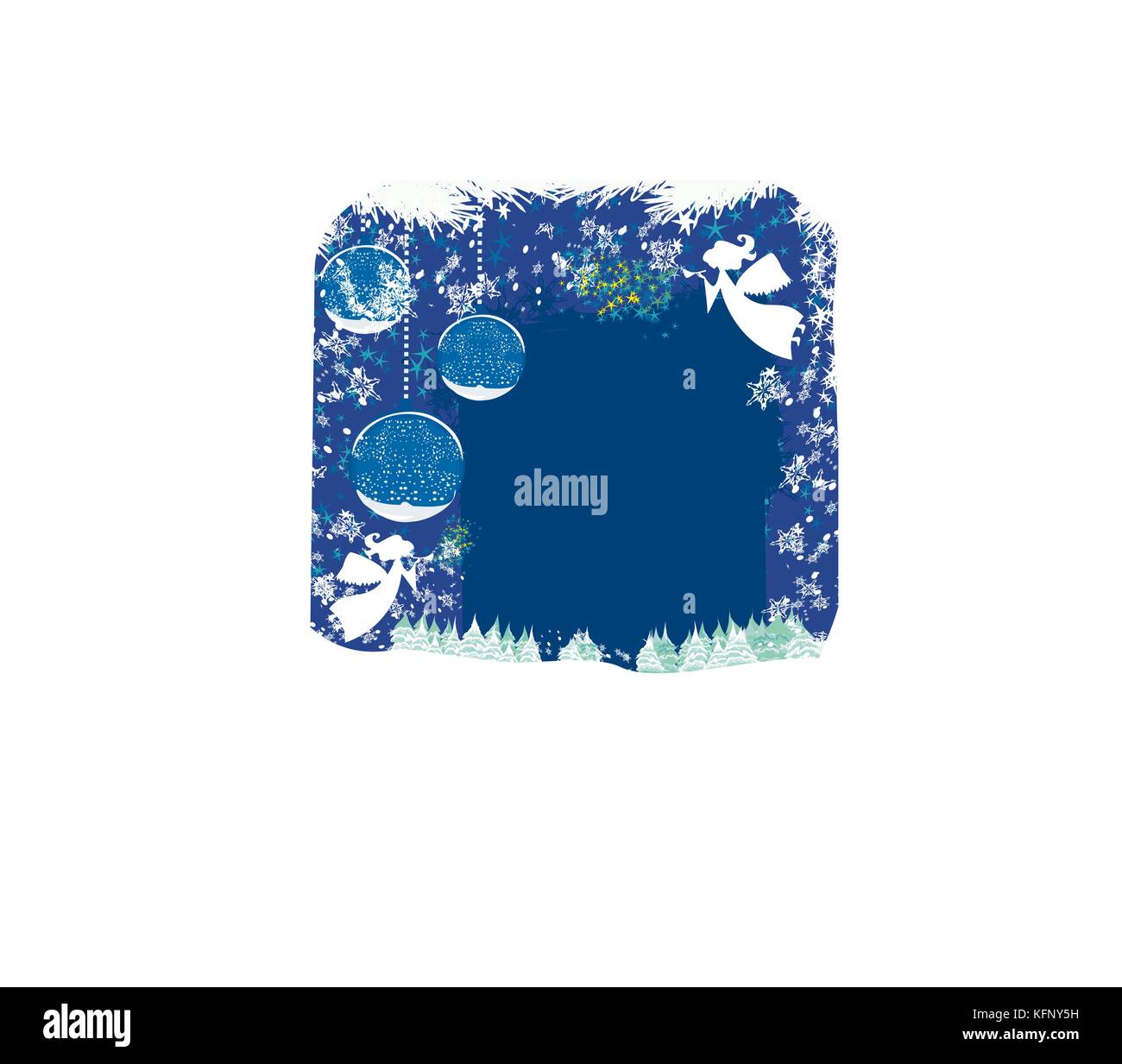 Abstract card with angels and Christmas trees Stock Vector Image & Art ...