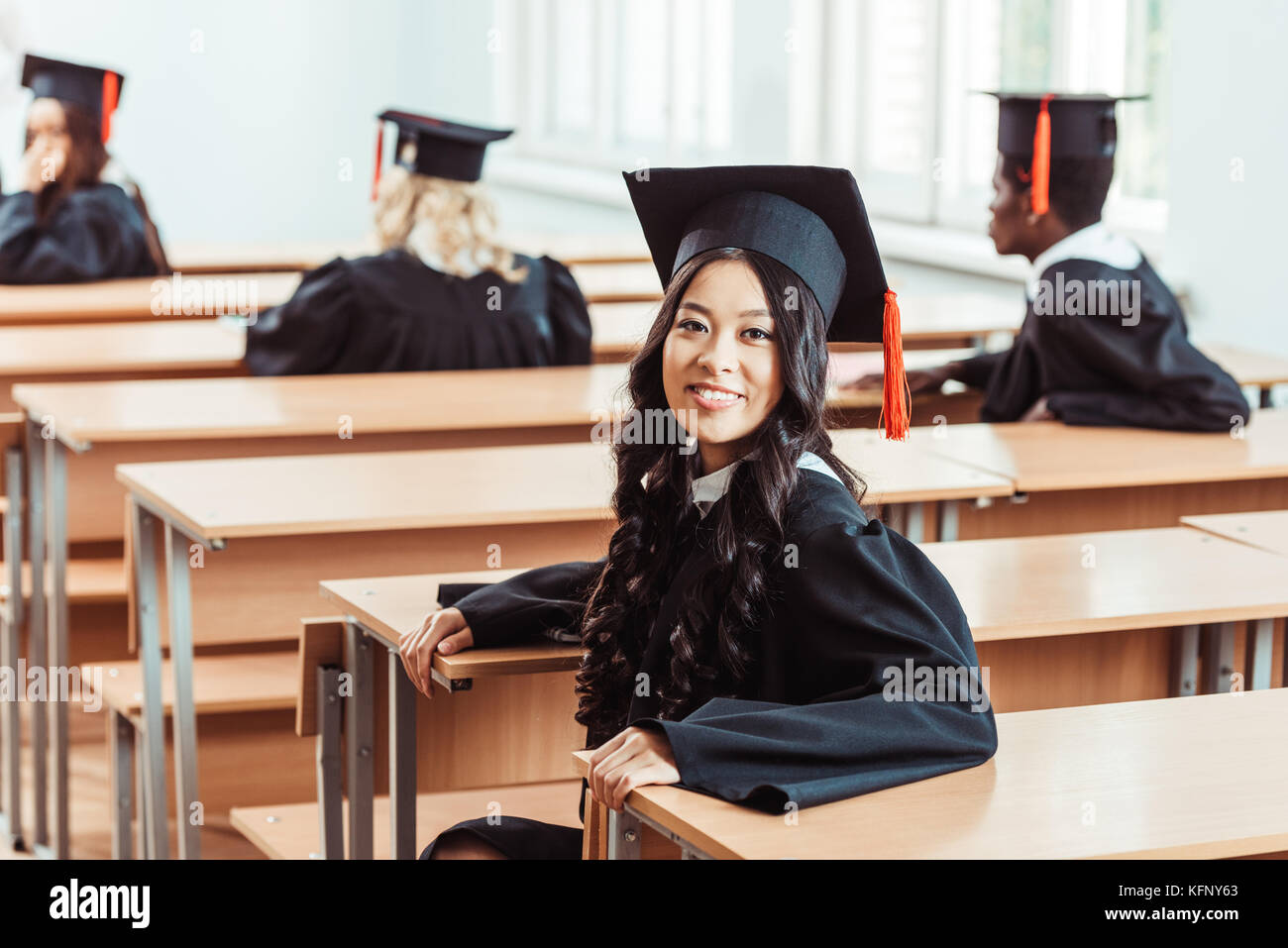 asian student girl sitting in class Stock Photo - Alamy