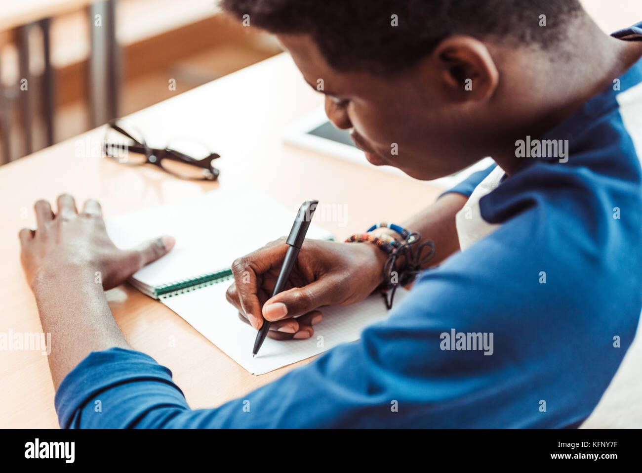 writing in notebook Stock Photo - Alamy