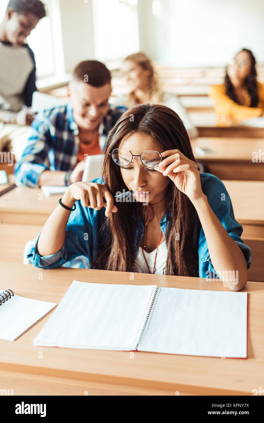 student girl studying in classroom Stock Photo - Alamy