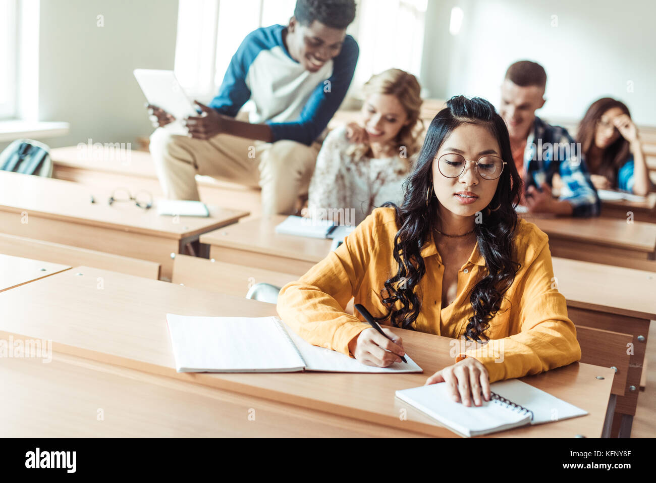 Male students working together hi-res stock photography and images - Alamy