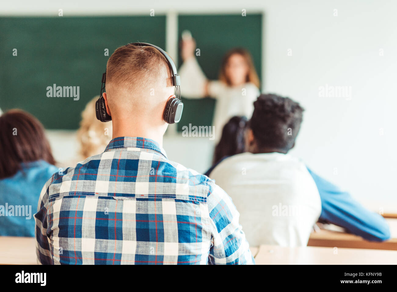 Students listening music classroom hi-res stock photography and images ...