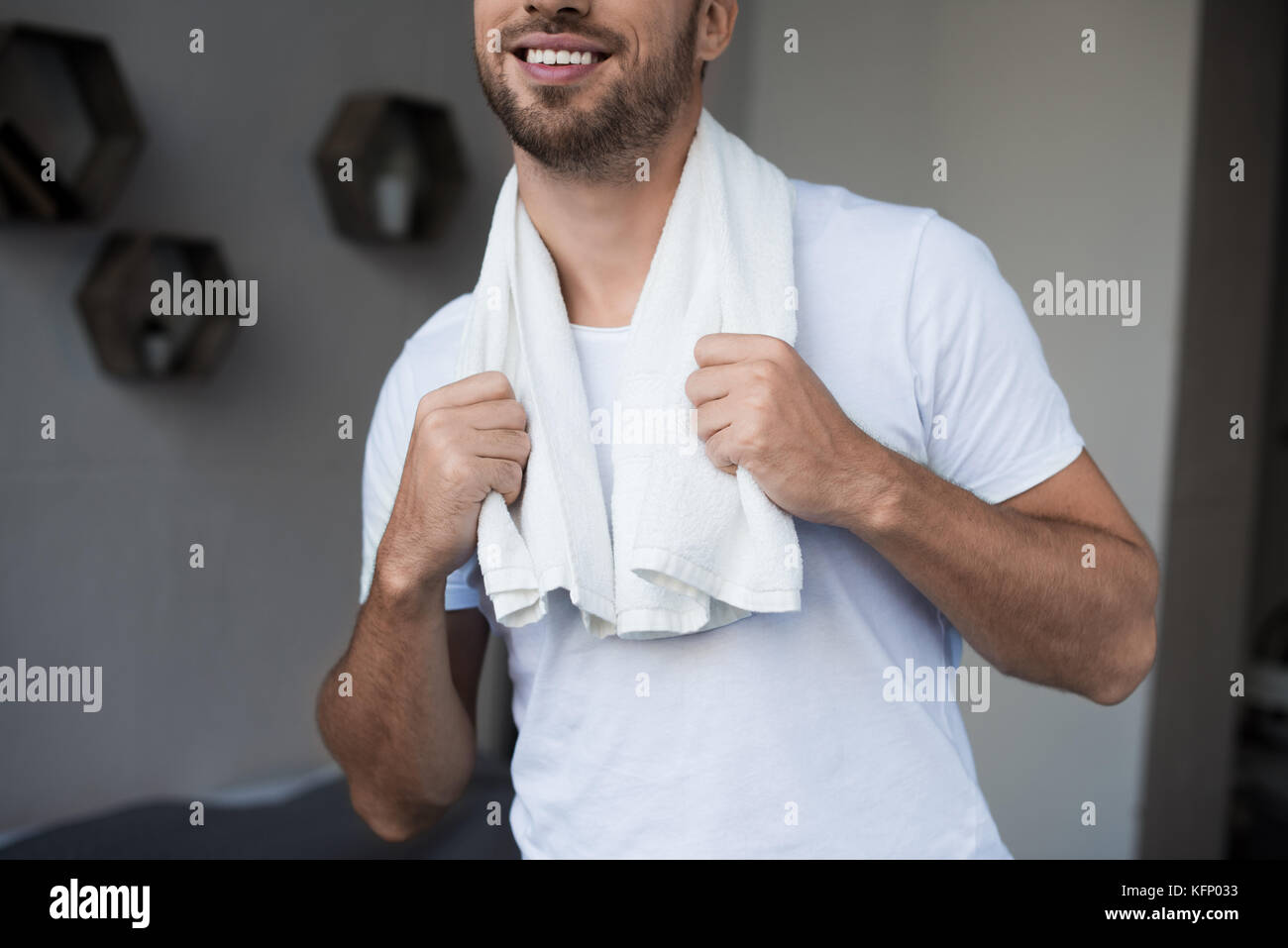 Man have towel hi-res stock photography and images - Alamy